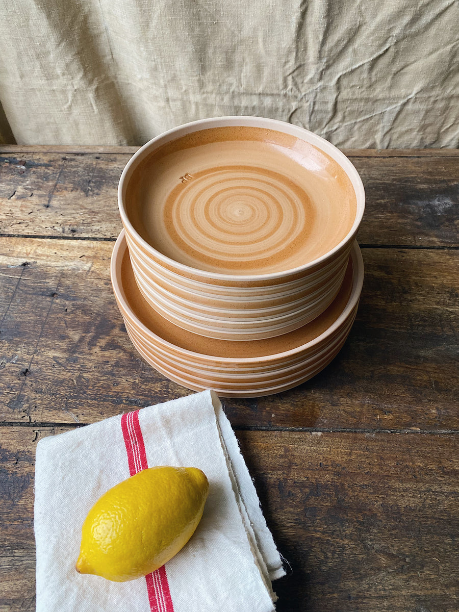 Vintage set of “Sarreguemines” sandstone plates and bowls – Scenes ...