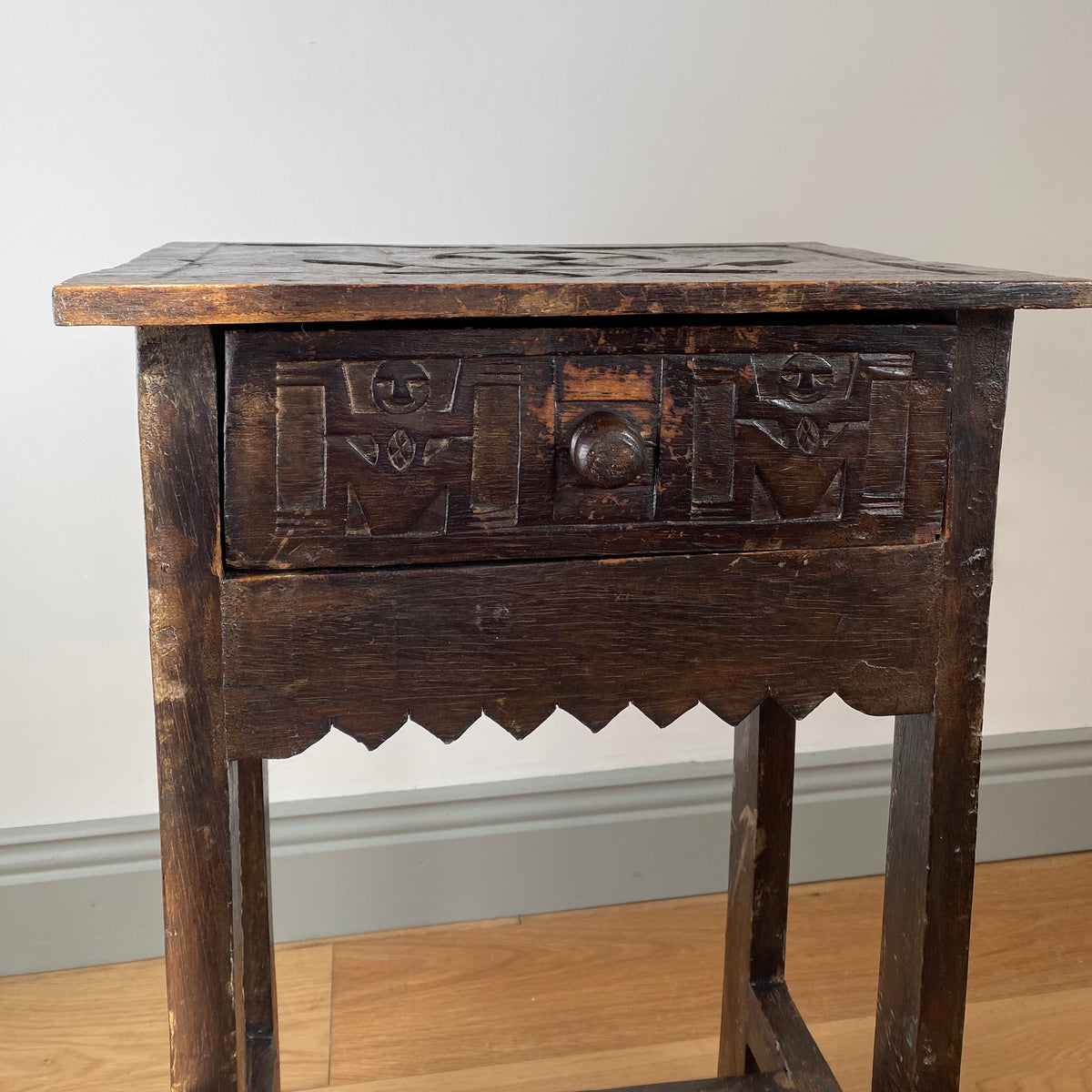 Handmade primitive style bedside table – Scenes & Stories